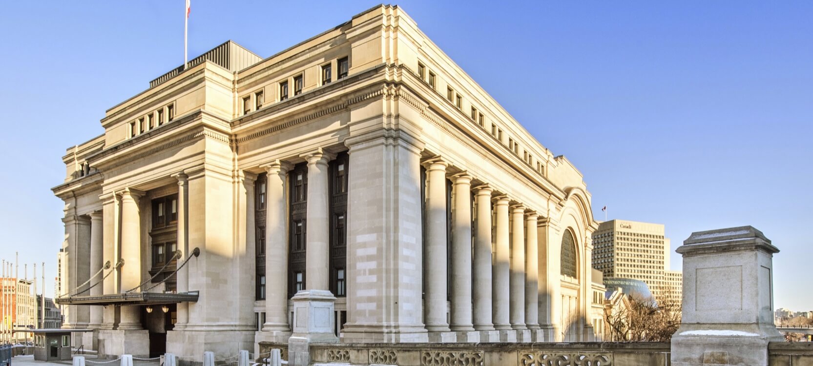 The Senate of Canada Building, a former train station lined with stone ...